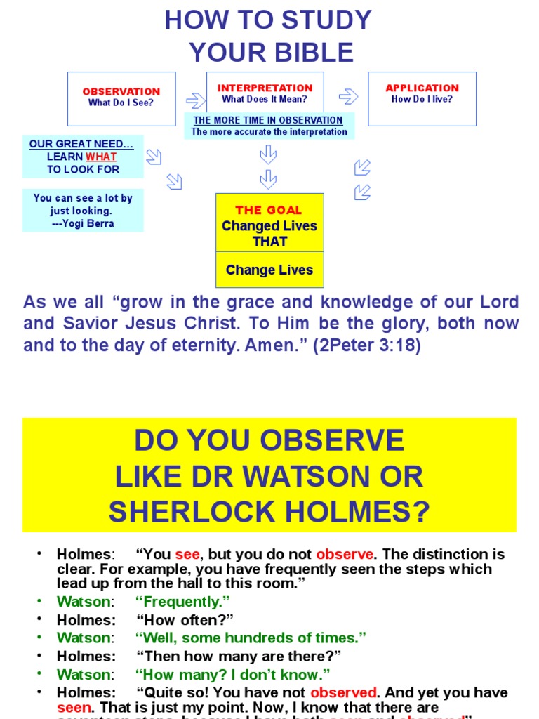Intro To Inductive Bible Study | PDF | Sherlock Holmes | Dr. Watson