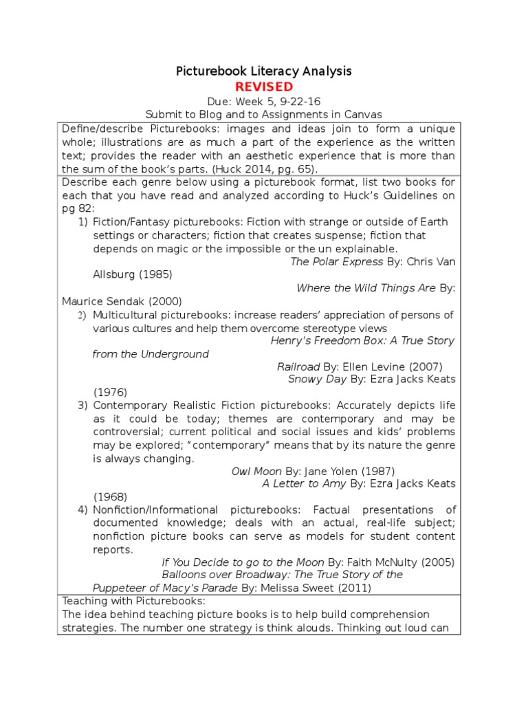 Picturebook Literary Analysis | PDF | Santa Claus | Books