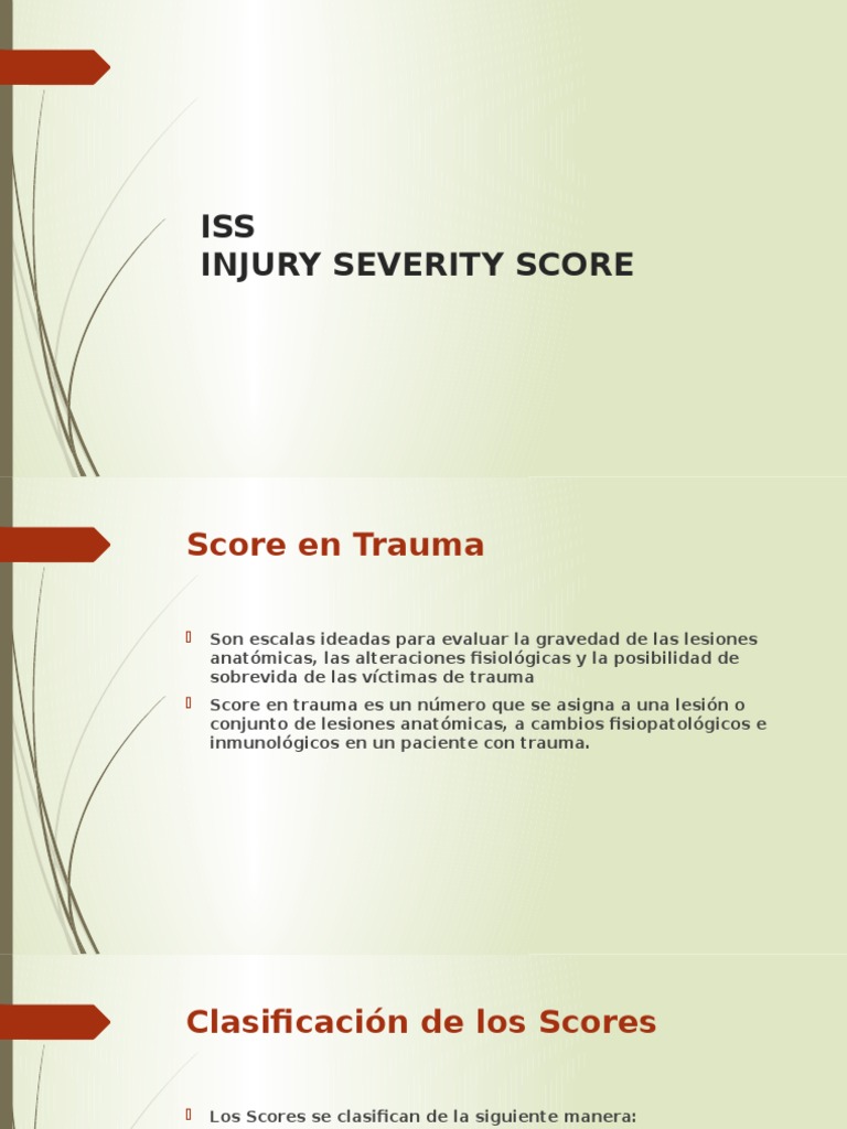ISS Injury Severity Score | PDF | Tórax | Anatomía humana