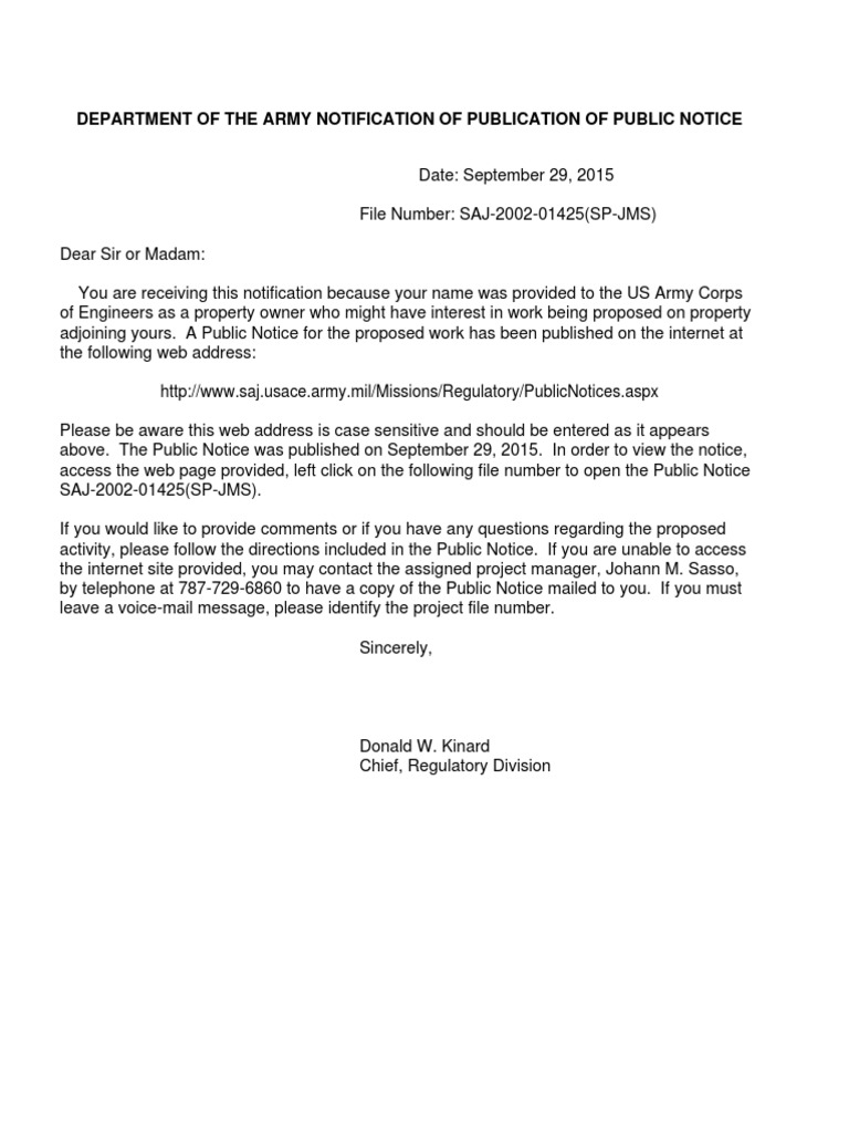 Ferry Dock SAJ-2002-01425 - Public Notice Interested Party Notification ...