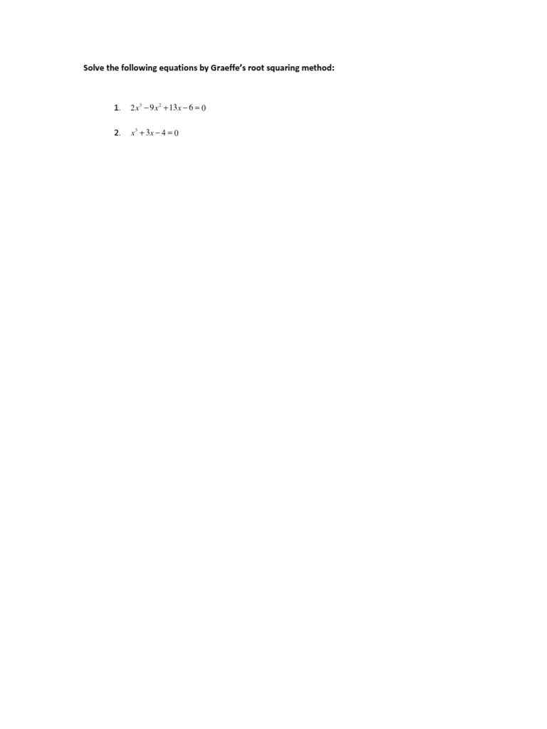 Graeffe's Root Squaring Method | PDF