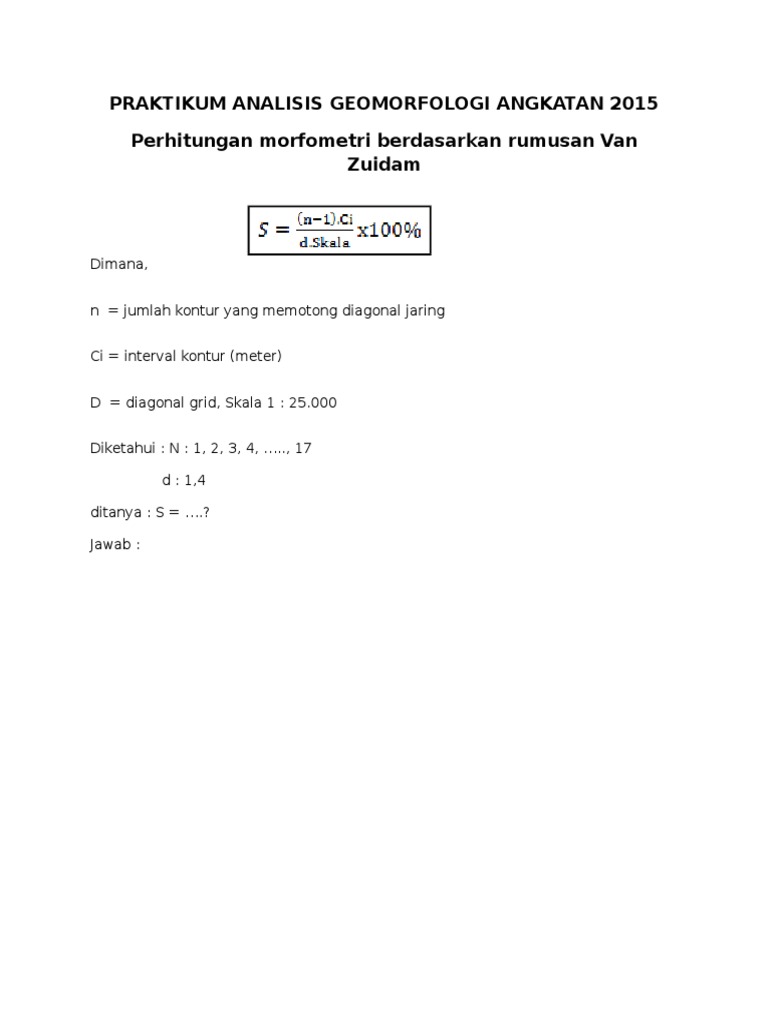 Klasifikasi Morfometri Van Zuidam | PDF | Sains & Matematika