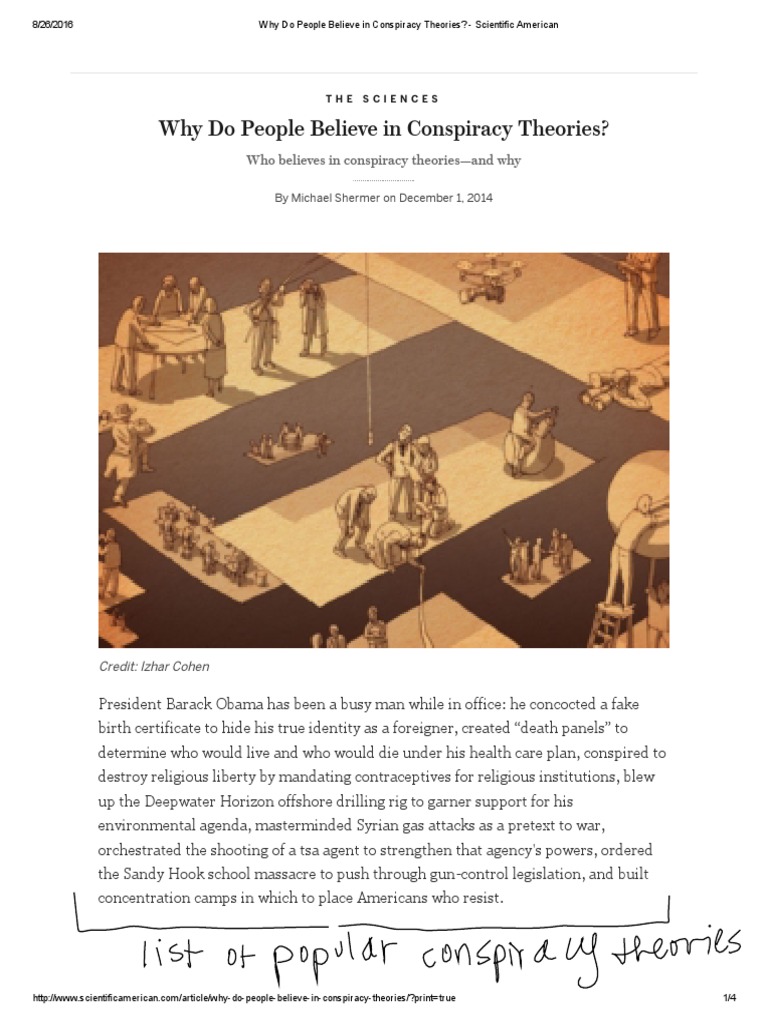 Why Do People Believe in Conspiracy Theories - Scientific American ...