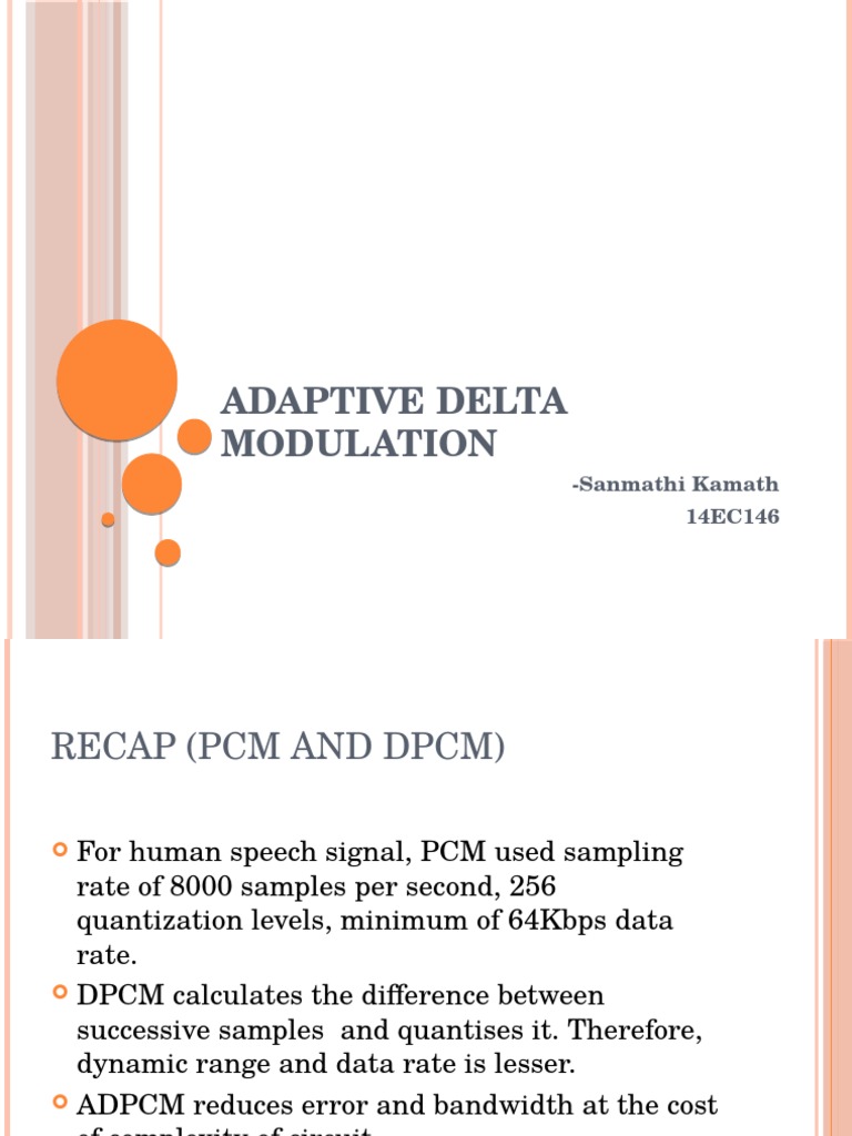 Adaptive Delta Modulation | PDF | Telecommunications | Telecommunications Engineering