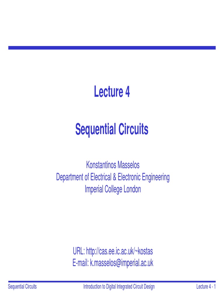 Lecture 4 - Sequential Circuits | PDF | Electronic Circuits | Electrical Circuits