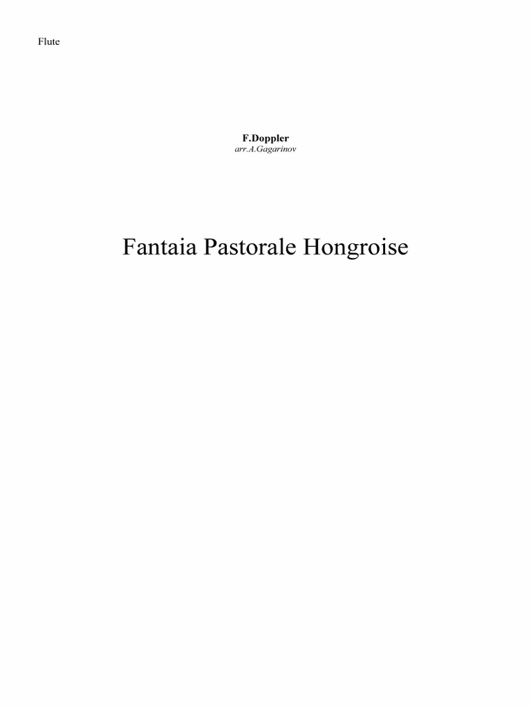 Doppler-Fantaisie Pastorale Hongroise - Flute Solo PDF | PDF
