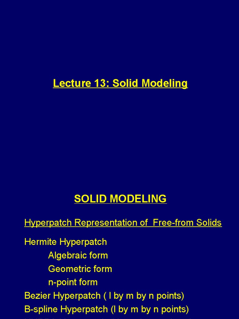 Solid Modeling Techniques Overview | PDF | Mathematical Objects | Geometry