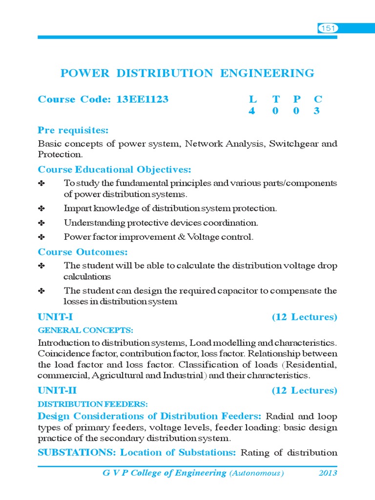 Principles and Components of Power Distribution Systems: A ...