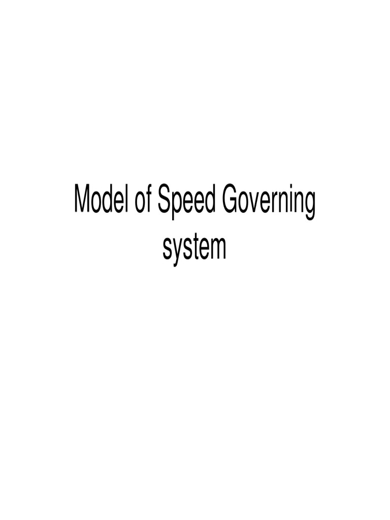 Speed Governing System Model | PDF