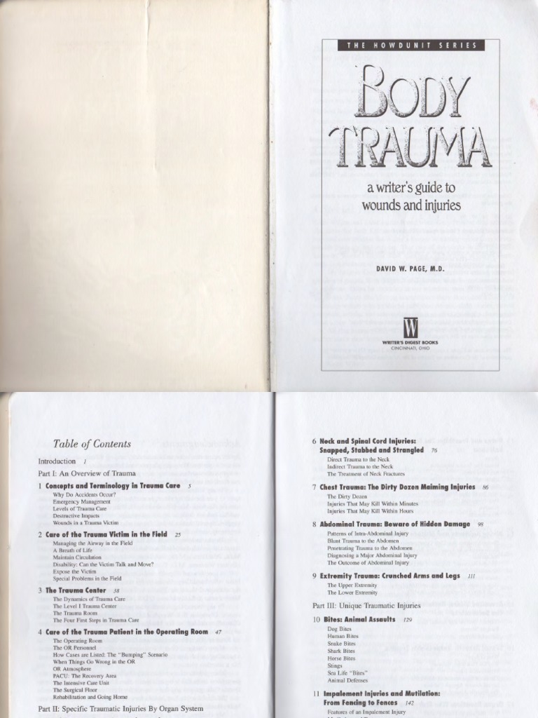 Body Trauma - A Writer's Guide To Wounds and Injuries PDF | Download ...