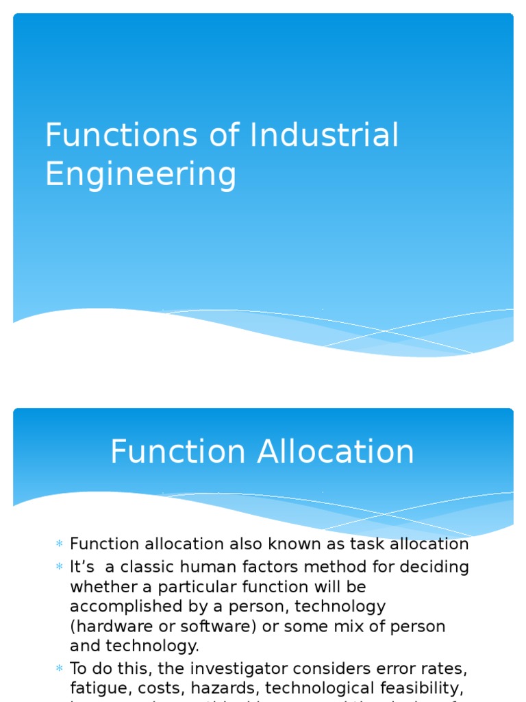 Industrial Enginnering | PDF | Industrial Engineering | Human Factors ...