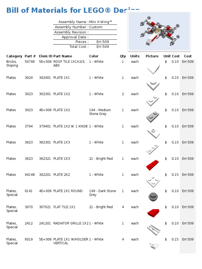 Bill of Materials Template | PDF