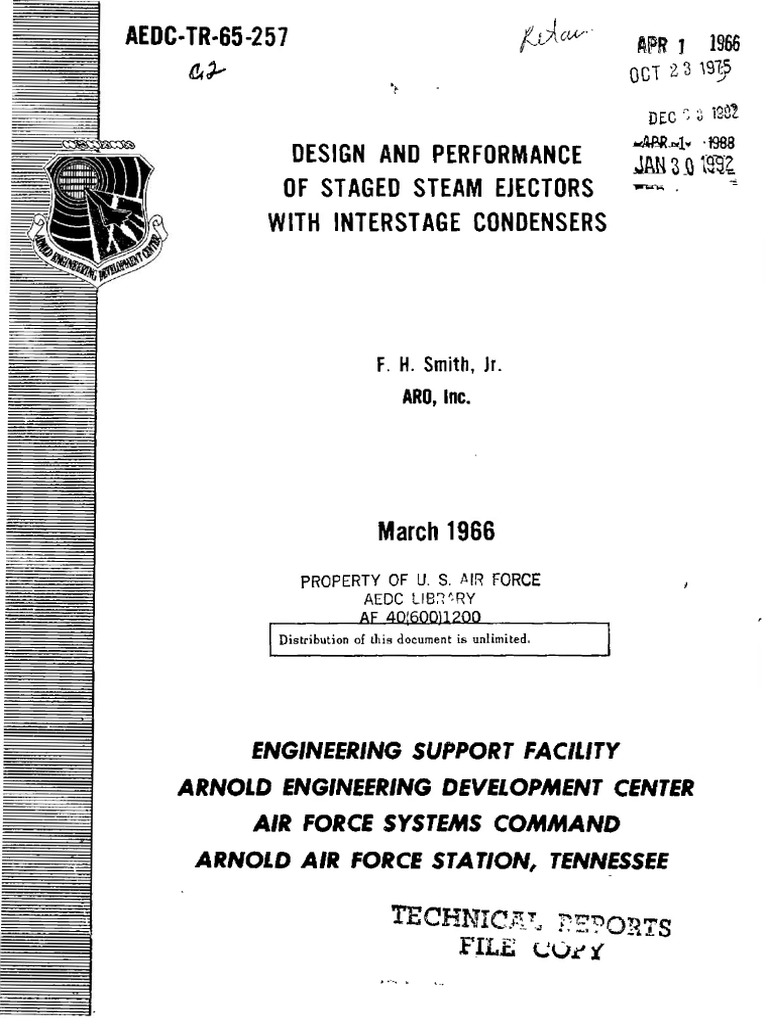 AEDC-TR-65-257: Technical Reports | Download Free PDF | Nozzle | Rocket