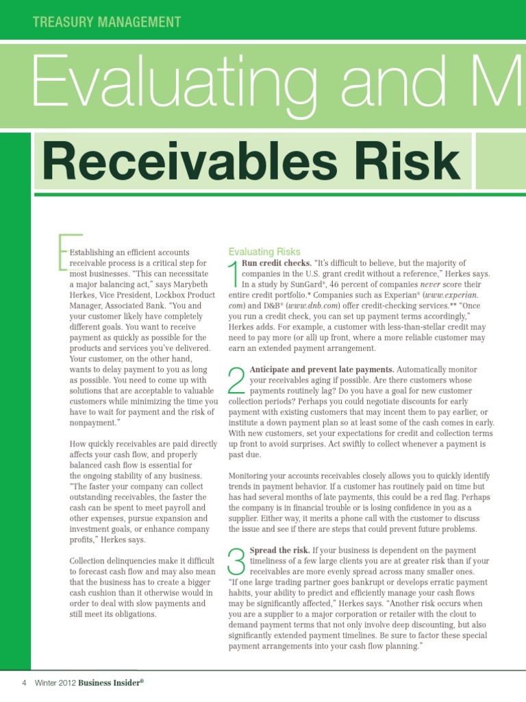 Evaluating and Managing Receivables Risk PDF | PDF | Cheque | Mail