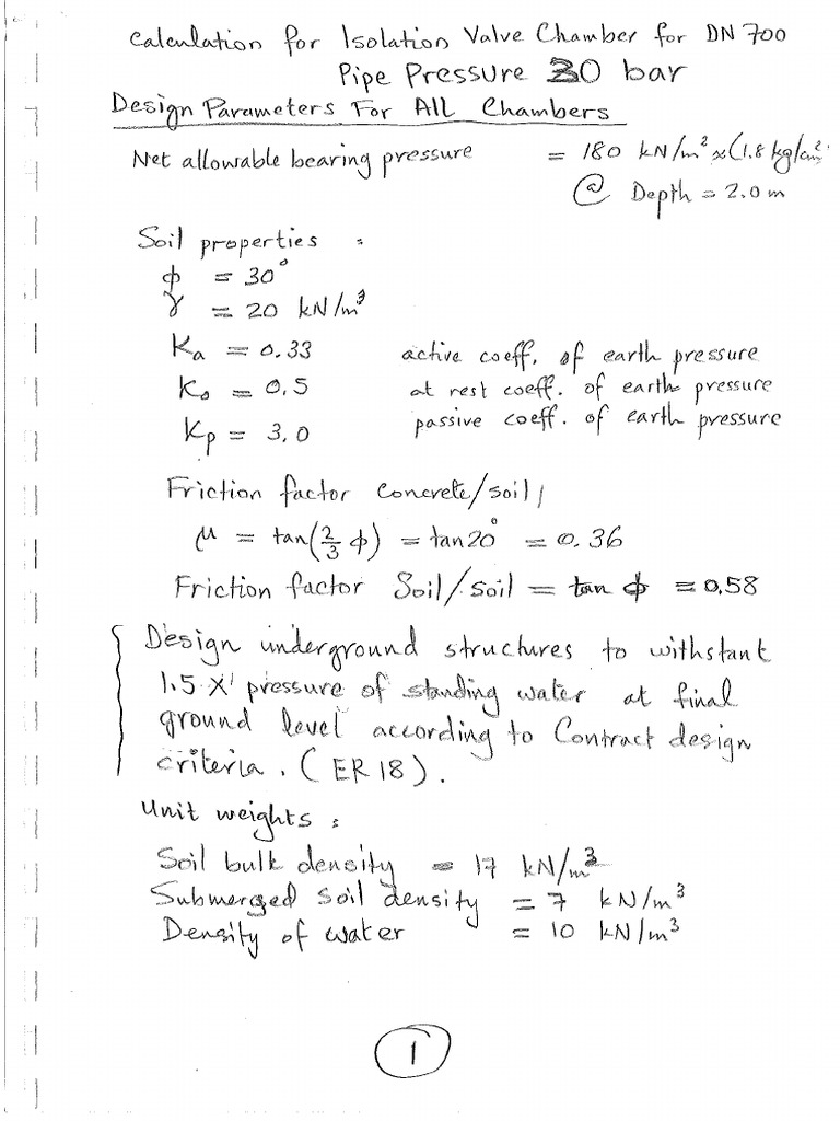 Design Calculations For An Isolation Valve Chamber | PDF