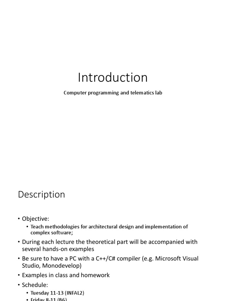 Computer Programming and Telematics Lab | PDF | C Sharp (Programming ...