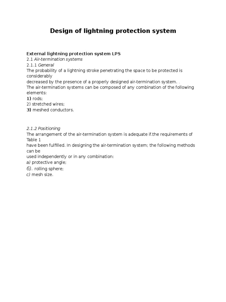 Design of Full Lightning Protection System | PDF | Electrical ...