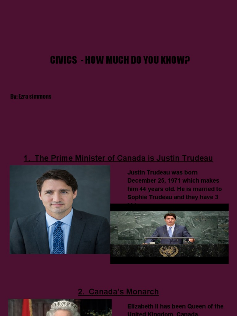 Canadian Civics Quiz Overview | PDF | History