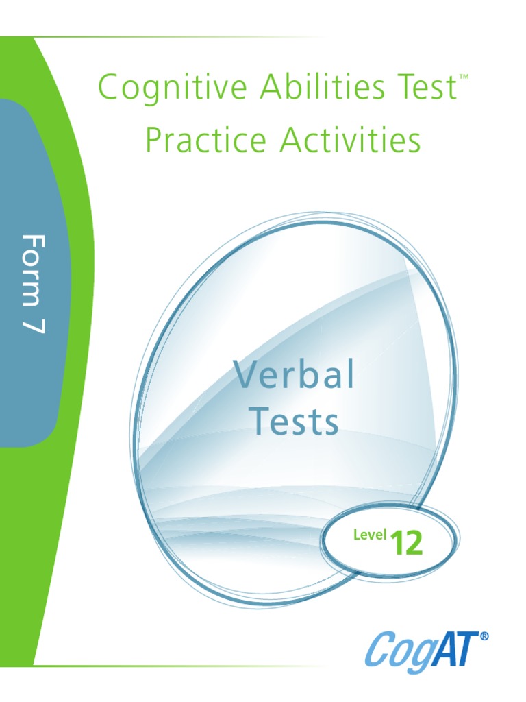 Practice Activities for Cognitive Abilities Testing: Verbal Analogies ...
