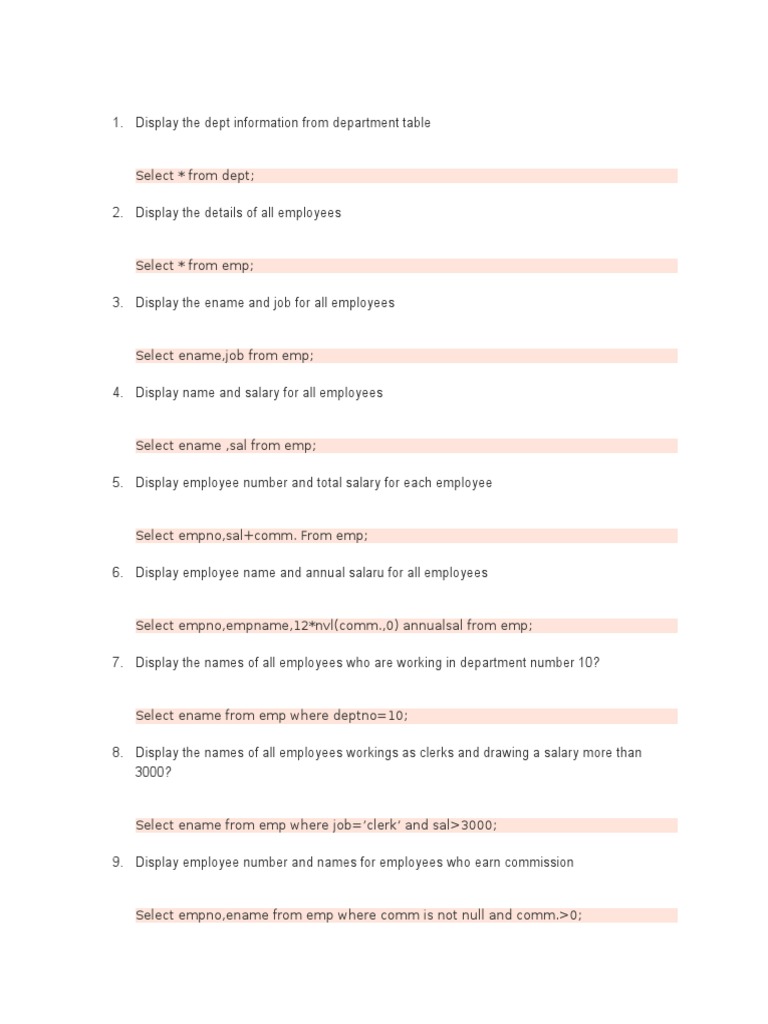 SQL | PDF | Salary | Information Retrieval