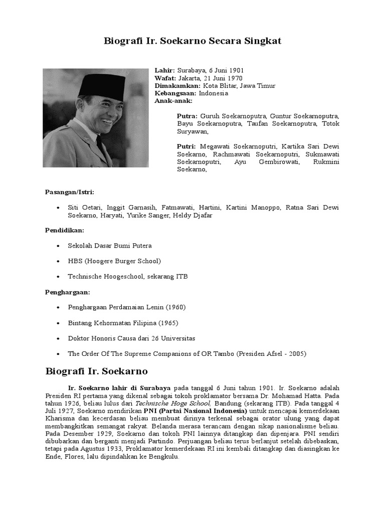 Biografi Soekarno | PDF | Perjalanan