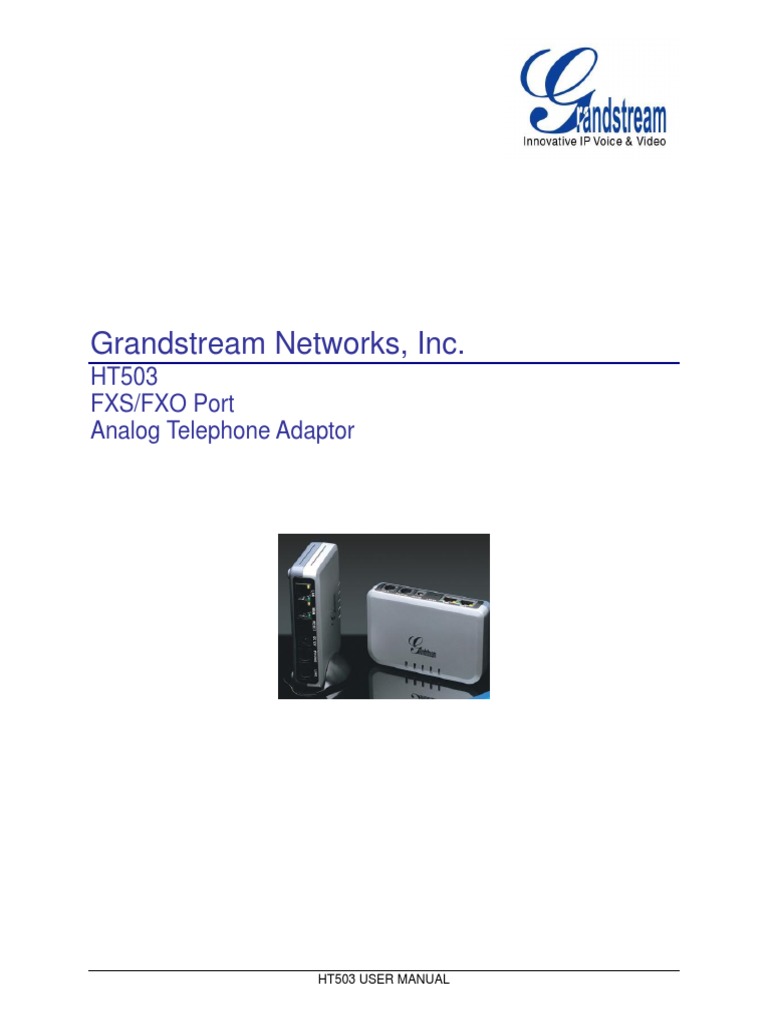 Grandstream HT503 User Manual | PDF | Ip Address | Voice Over Ip