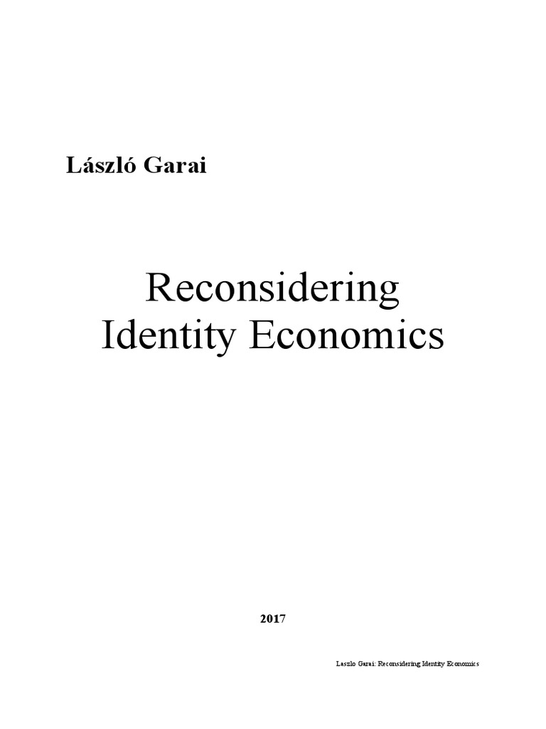 Reconsidering Identity Economics | PDF | Social Democracy | Identity ...