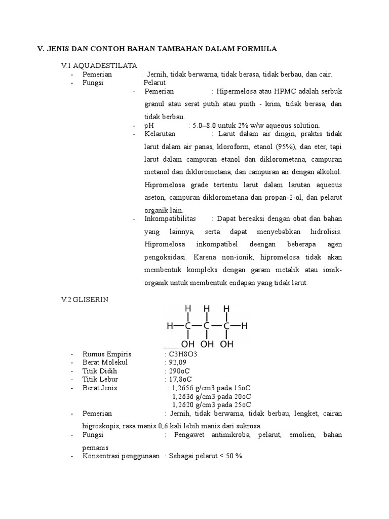 Jenis Dan Contoh Bahan Tambahan Krim | PDF
