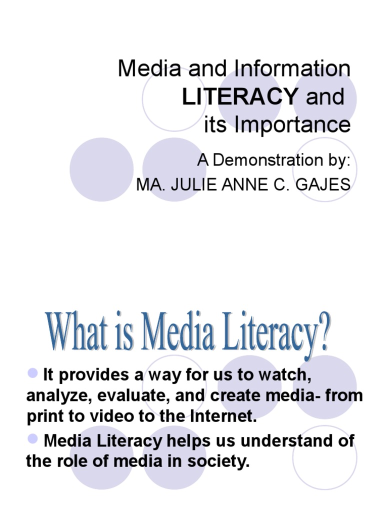Media Literacy | PDF | Mass Media | Literacy
