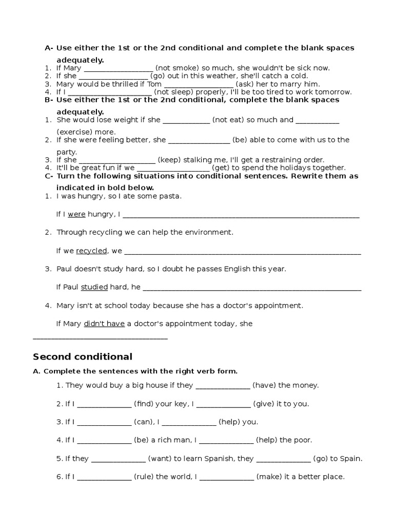 1st or The 2nd Conditional | PDF