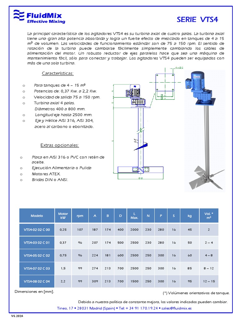 Agitadores Fluidmix Serie VTS4 | PDF