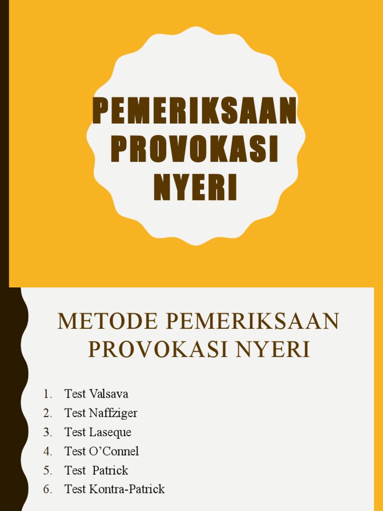 Pemeriksaan Provokasi Nyeri - Neurologis | PDF | Sains & Matematika