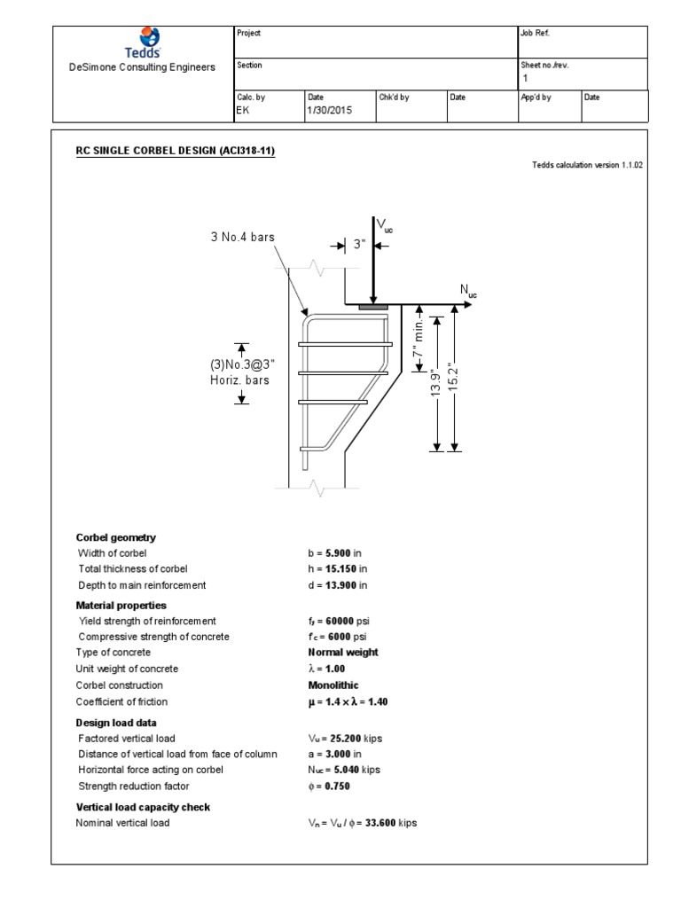 RC Corbel Design (ACI318) | Strength Of Materials | Materials