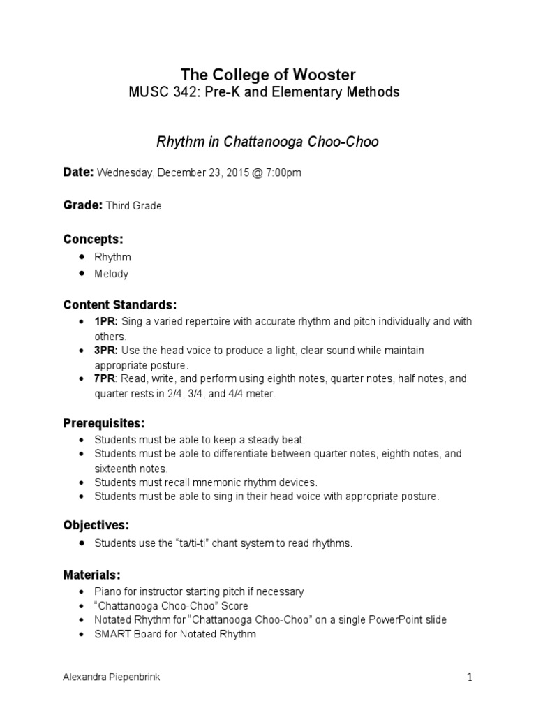 Sequential Lesson Plan 3 | PDF | Rhythm | Musical Notation