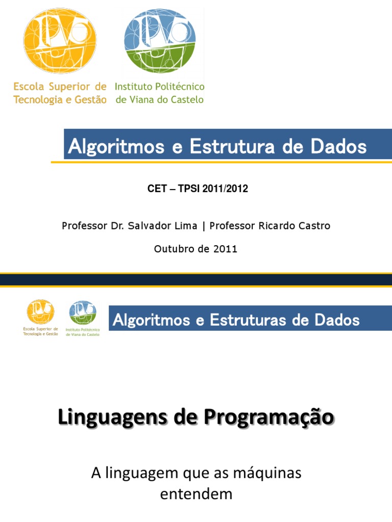 Algoritmos e Estruturas de Dados - Algoritmos | PDF | Algoritmos ...