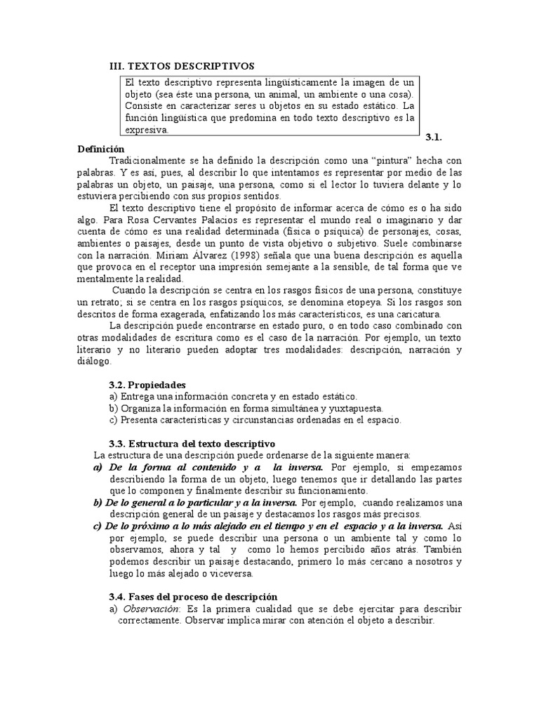 Guía Completa de Textos Descriptivos | PDF | Retrato | Paisaje
