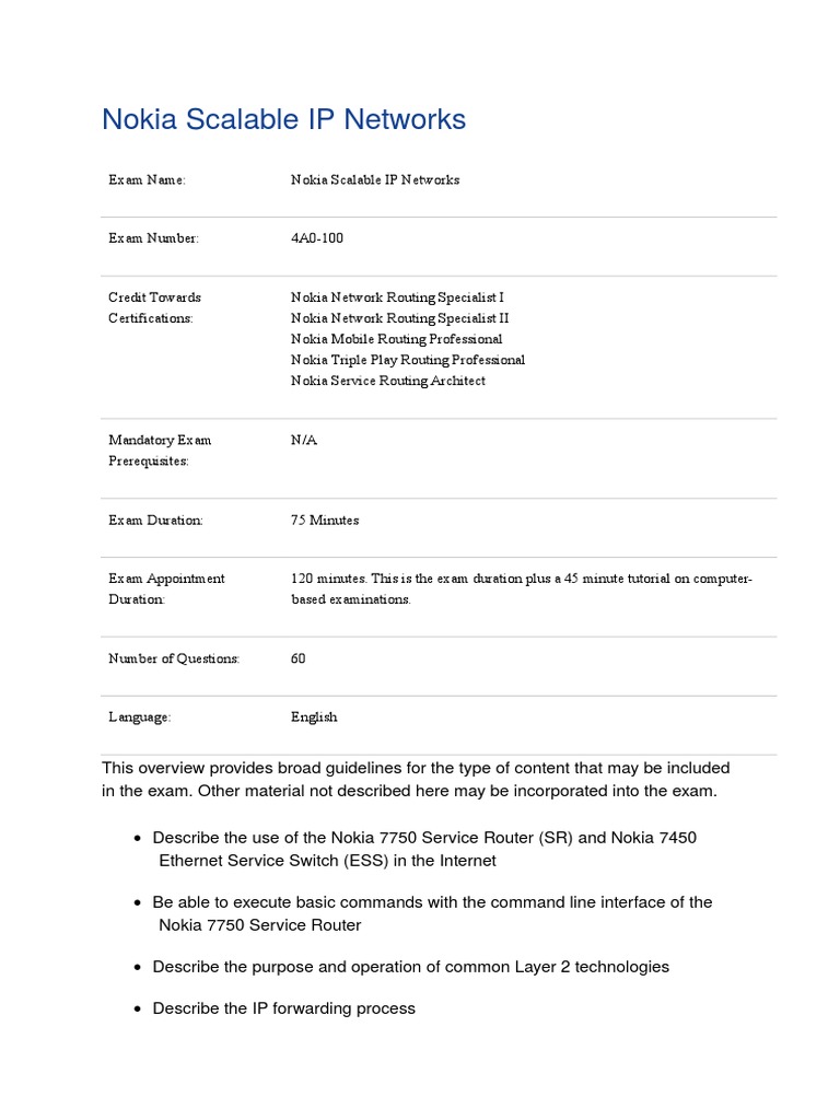 Nokia Scalable IP Networks | PDF