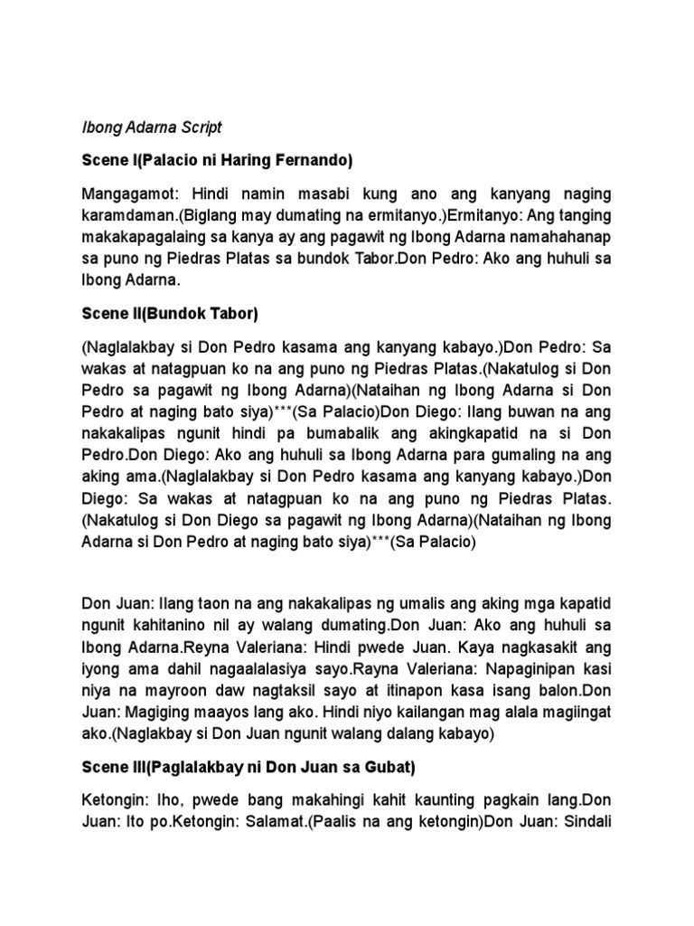 Ibong Adarna Script Pdf Epigenetics Annotated Video Script TEMPLATE