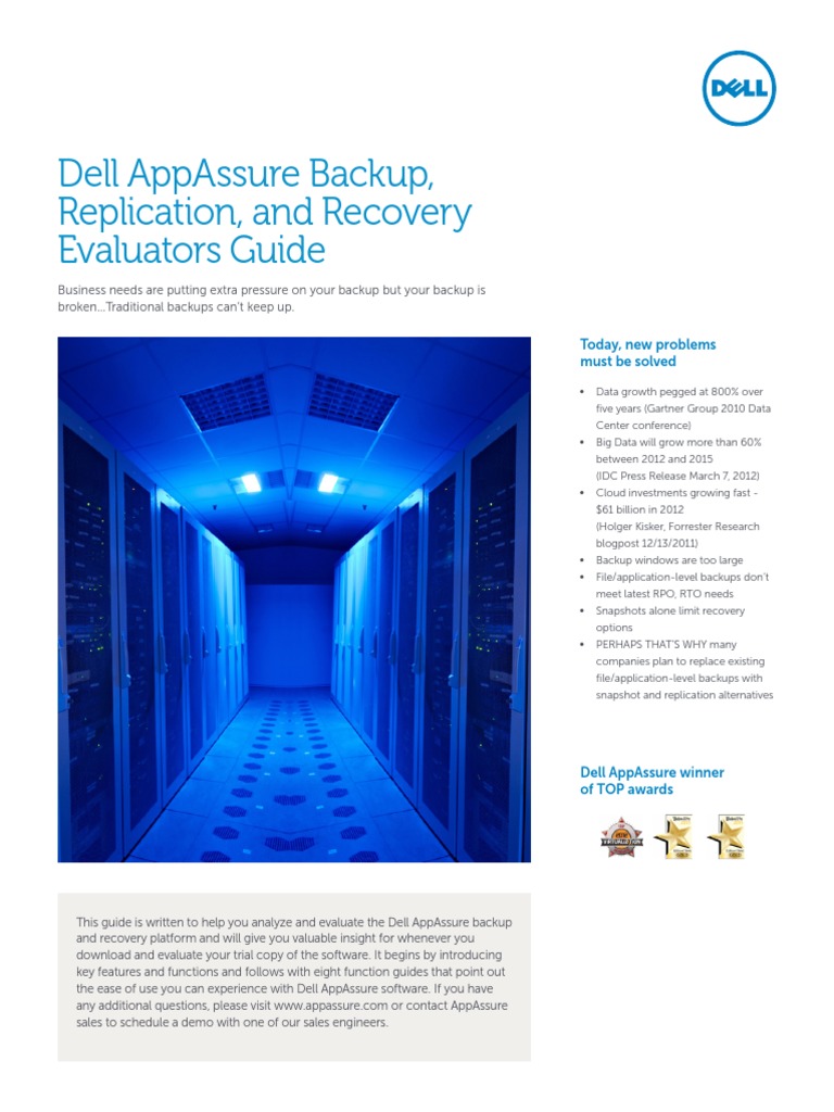 Dell Appassure Backup, Replication, and Recovery Evaluators Guide | PDF ...