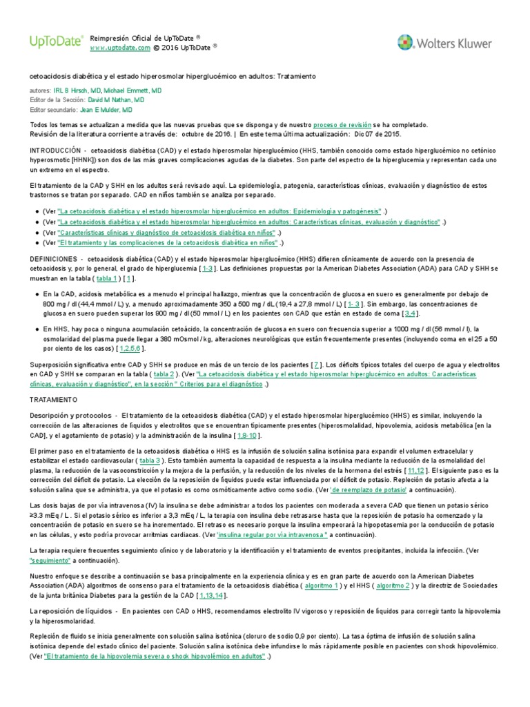 Diabetic Ketoacidosis and Hyperosmolar Hyperglycemic State in Adults ...