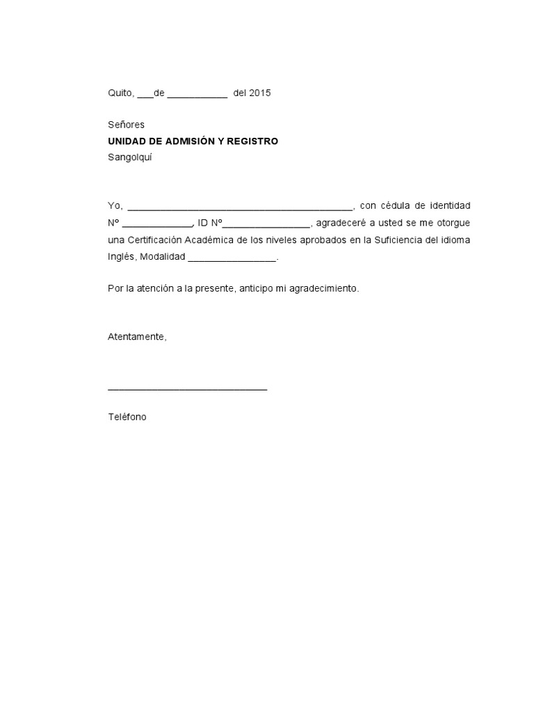 Solicitud Certificado de Idomas ESPE | PDF