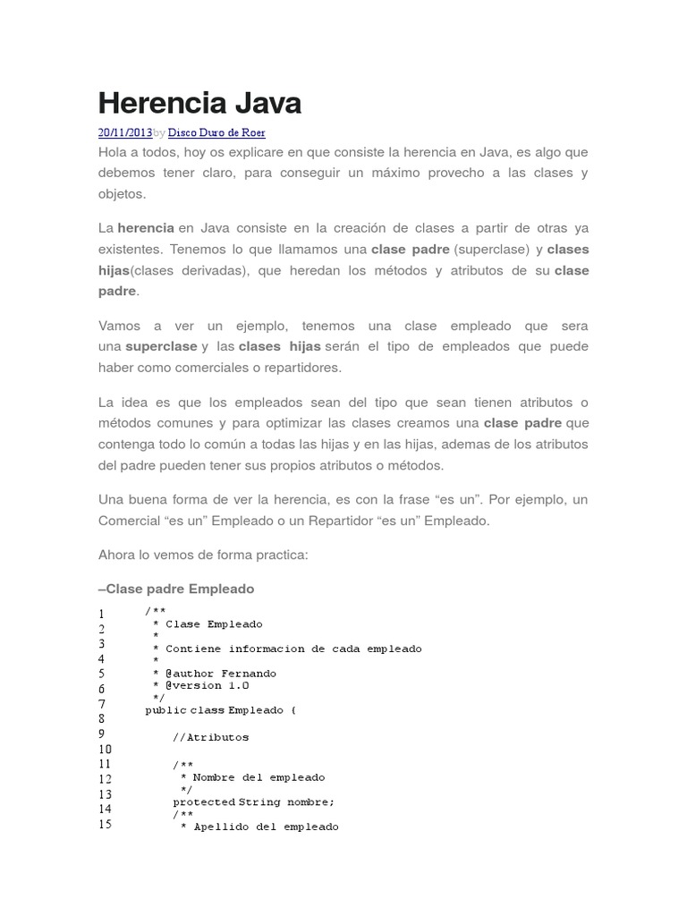 Herencia y Composicion Java | PDF | C ++ | Herencia (Programación ...