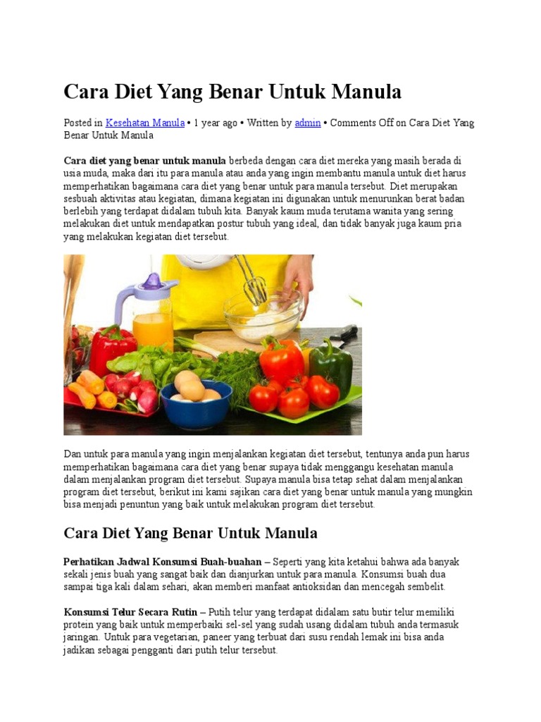 Diet Sehat untuk Manula | PDF