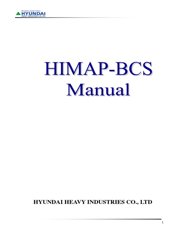 Installation, Operation and Maintenance Manual for Hyundai Heavy ...