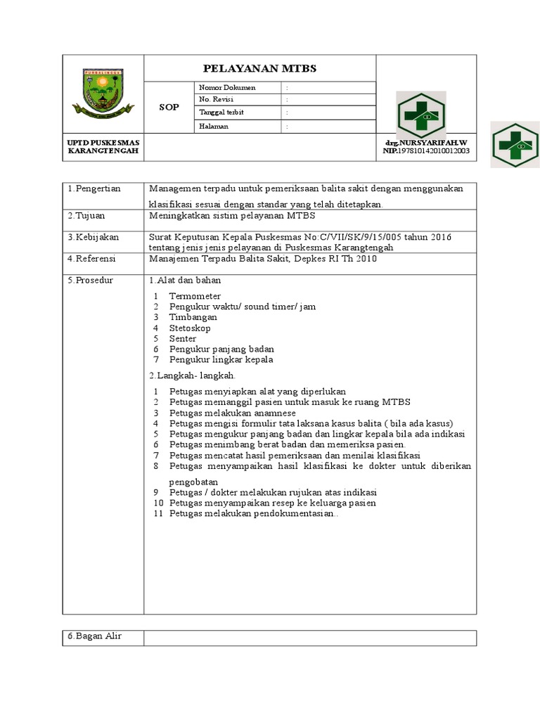 Sop Pelayanan Mtbs | PDF