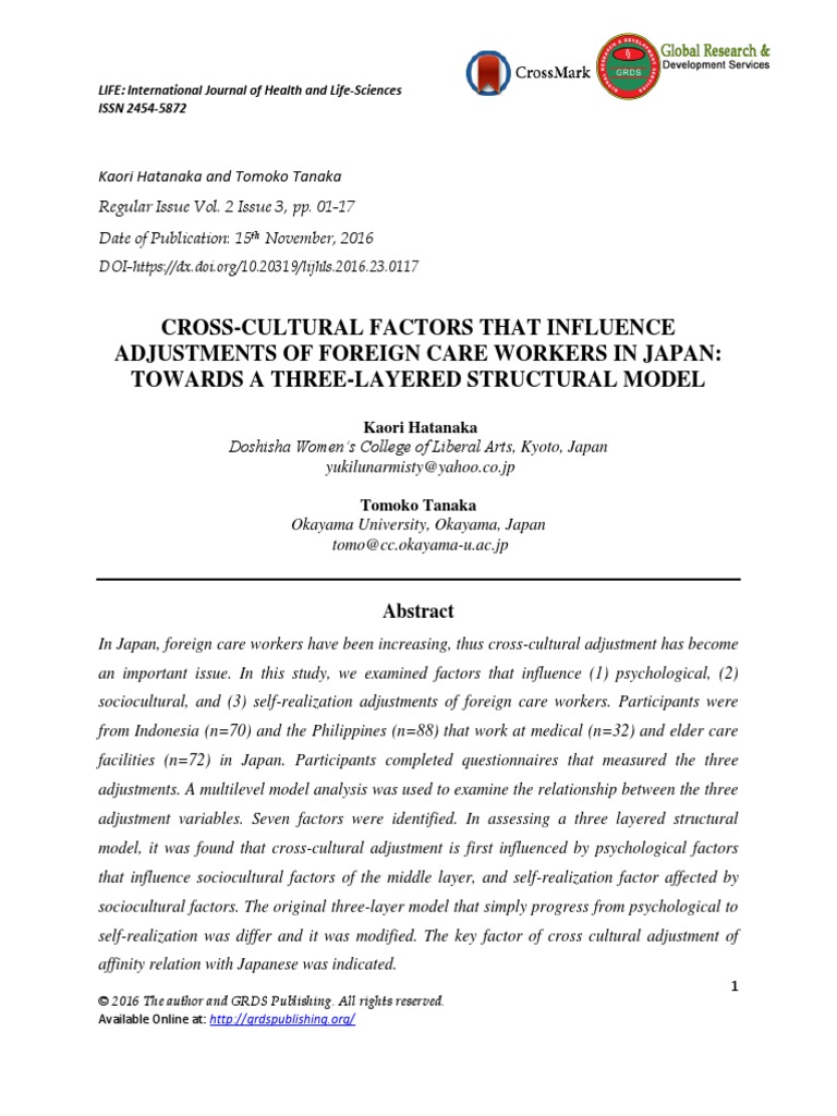 Cross-Cultural Factors That Influence Adjustments of Foreign Care ...