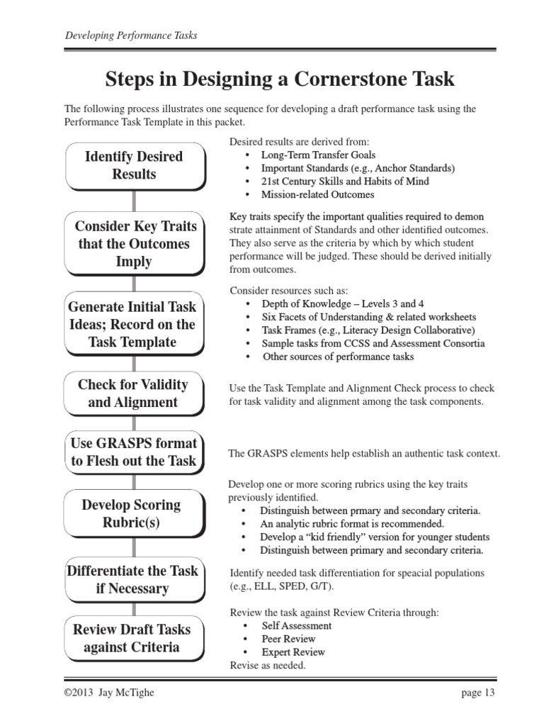 Steps in Designing A Performance Task | PDF