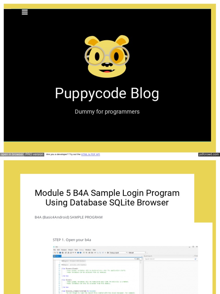 Puppycode Com Blog Index PHP B4a Dummy For Programmers Modul | PDF | Portable Document Format | Html