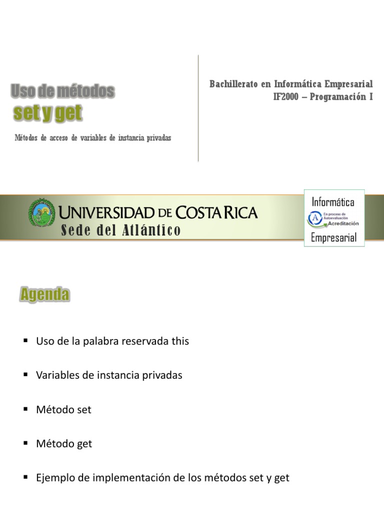 Métodos Set y Get Programación | PDF | Clase (Programación informática ...