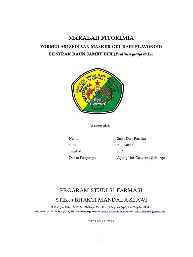 Formulasi Sediaan Masker Gel | PDF Formulasi Sediaan Masker Gel | PDF